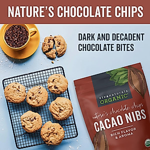 Viva Naturals Organic Cacao Nibs, 1 Lb - Certified Keto and Vegan Superfood, Perfect for Gluten Free Baking, Cacao Nib Smoothies and Healthy Snacks, Premium Criollo Beans, Non-GMO