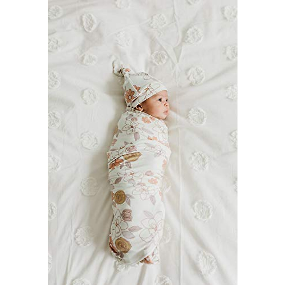 Large Premium Knit Baby Swaddle Receiving Blanket"Ferra" by Copper Pearl