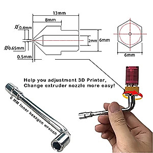 XIFOWE MK8 Nozzles 25 pcs 0.4mm 3D Printer Brass Nozzles CR-10 Nozzle with DIY Tools and A Ten-Grid Parts Box for CR-8 / CR-10 / Ender 3 / Ender 3S / 5/6 and so on…