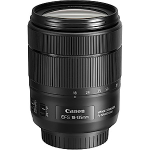 Canon EF-S 18-135mm f/3.5-5.6 is USM Lens (1276C002) + Filter Kit + Lens Pouch + Cap Keeper + Cleaning Kit + More (Renewed)