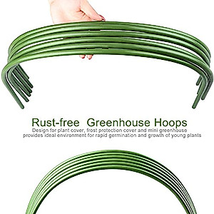 Greenhouse Hoops,Plastic Coated Hoops with Steel Inside Rust-Free Grow Tunnel Tunnel Support Hoops for Garden Fabric,19.7"x19.7"/6-Pack