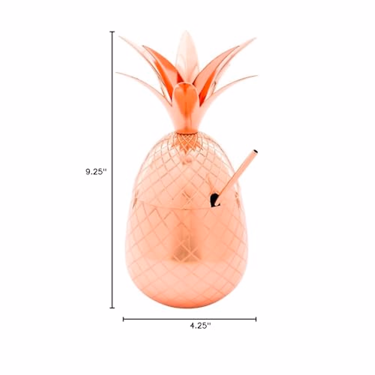 Restaurantware 24-OZ Pineapple Drink Tumbler: Perfect for Bars Restaurants and Catered Events - Copper Drink Cup with Silver Stainless Steel Interior Lining and Straw Slot - 1-CT