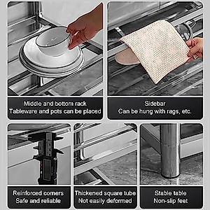 Commercial Restaurant Sink Stainless Steel Utility Sink Single Bowl Set Single Bowl w/Faucet & Drainboard Outdoor Garden Sink for Kitchen Laundry Room Garage