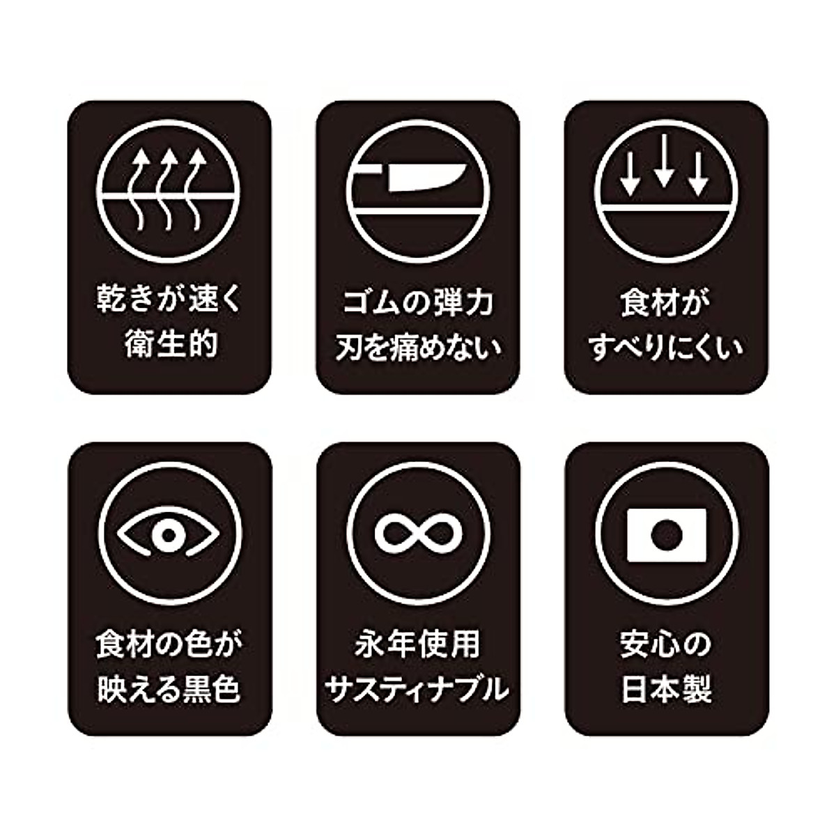 RUBBER Rubber NBD001 Labaraba Cutting Board, Synthetic Rubber, Black, M, Made in Japan, 11.8 x 7.9 x 0.3 inches (300 x 200 x 8 mm)