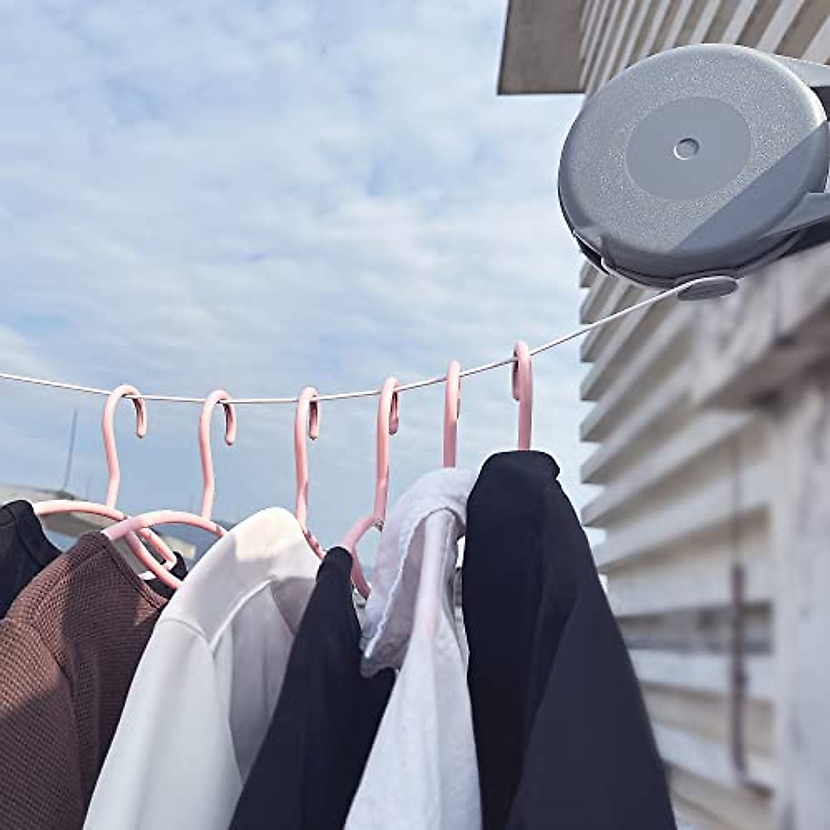 Retractable Clothesline Flexible Portable Heavy Duty 40 Feet Adjustable Heavy Duty Laundry Clothes Line for Wet or Dry Clothes Indoor or Outdoor Easy Installation Gray