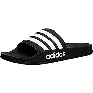 adidas Men's Adilette Shower Slides Black/White/White 10
