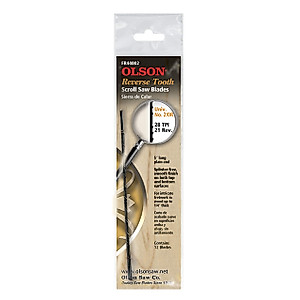 Olson Saw FR44002 0.026 by 0.011-Inch 28 BL12 Reverse Tooth Scroll Saw Blade