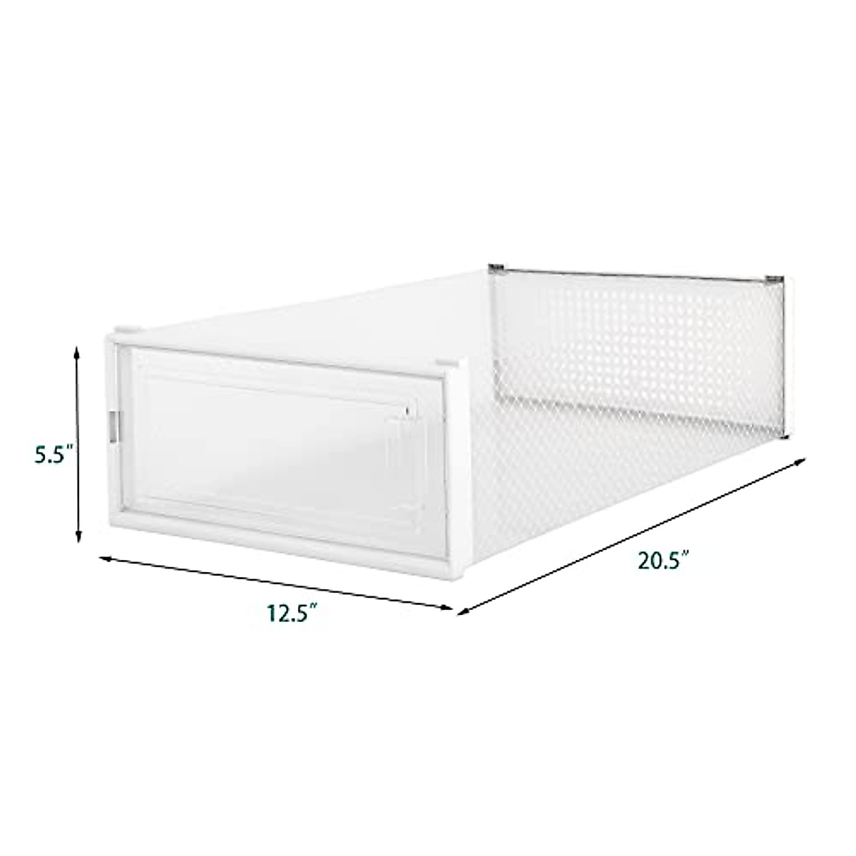 PARANTA 8-Piece Boot Shoe Storage Box, Stackable Clear Plastic Shoe Organizer, with Clear Door For Storing Women Shoes 20.5" x 12.5" x 5.5"