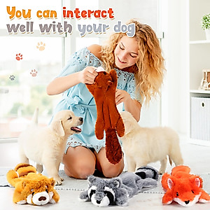 HyDren 6 Pcs Dog Squeak Toys, Unfilled Plush Squeaky Dog Toys for Small to Medium Large Dogs Chew Pet Supplies Tough and Durable Puppy Teething Chew Interactive Toy (Classic)