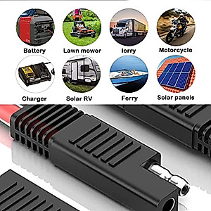 OUQYLG XT60 to SAE Adapter Extension Cable SAE to XT60 Connector Cord for Solar Generator Portable Power Station Solar Panel with SAE Polarity Reverse Adapter - 12AWG 3.3Ft/1M