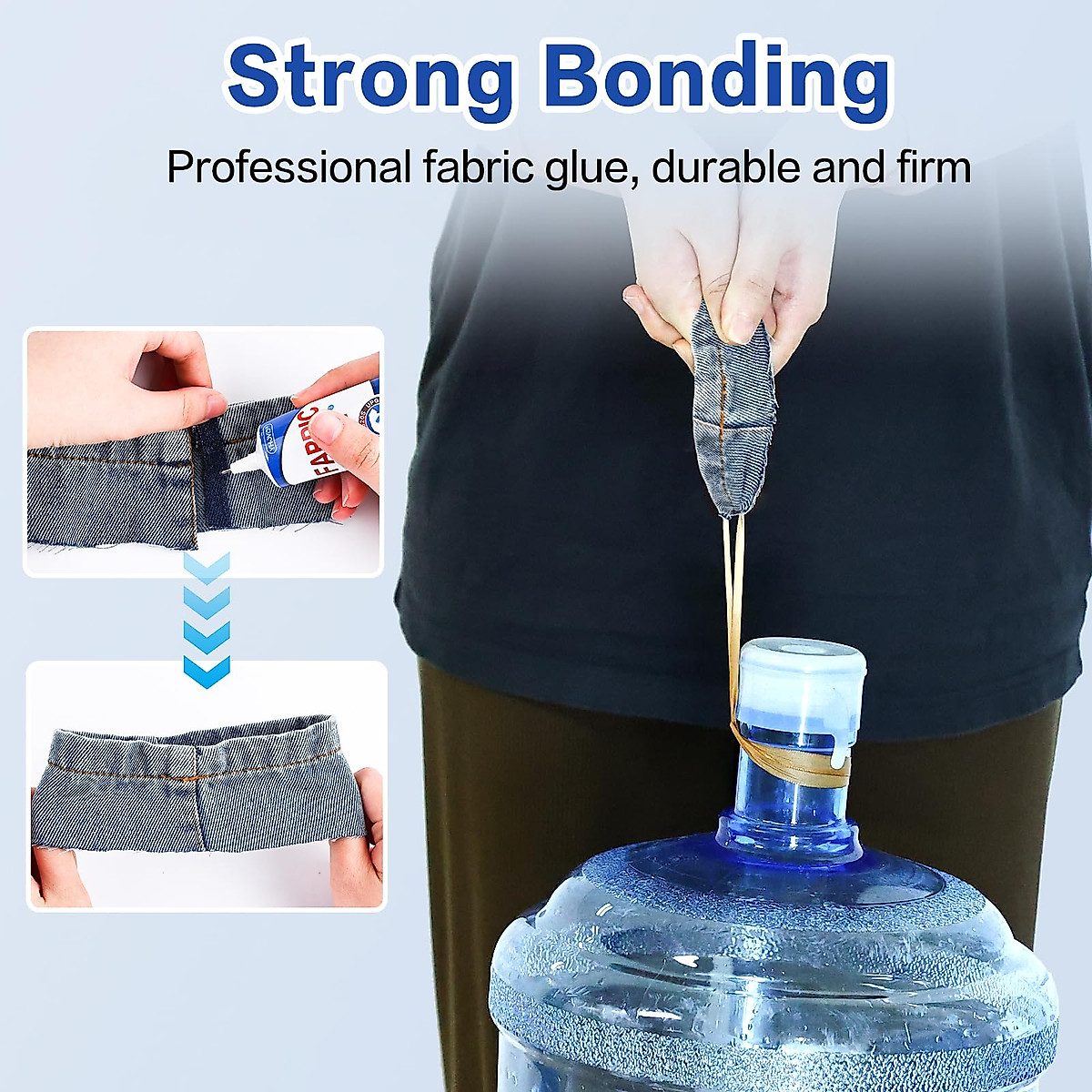 Fabric Glue for Clothing Permanent Washable, Liquid Stitch Fabric Adhesive, Anti-Fray Check, Super No-Sew Clear Fusion Glue for All Patches, 24 Hour Dry and Waterproof