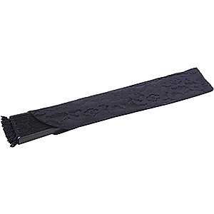 Womens Multi Color Handmade Cotton Lace Folding Hand Fan (Black-A) (Black)