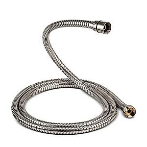 Couradric Handheld Shower Head, 6 Spray Setting High Pressure Shower Head with Brass Swivel Ball Bracket and Extra Long Stainless Steel Hose, Brushed Nickel, 5"