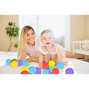 The Dreidel Company Inflated Bouncing Knobby Balls, Assorted Colors, 3" (12-Pack)