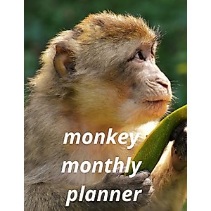 monkey monthly planner: Five Year Monthly Calendar, Schedule Organizer (60 Months, jan 2024 to Dec 2028)