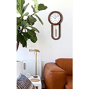 Seiko Circular & Sleek Wall Clock with Pendulum and Dual Chimes