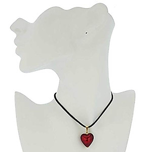 Glass Of Venice Murano Glass Blown Red Heart Pendant Necklace for Women - Handmade in Italy