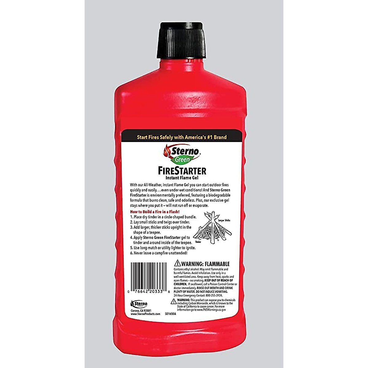 Sterno All- Weather Instant Flame Gel Fire Starter Fire Starter, Weather Instant Flame Gel Fire Starter, Assorted