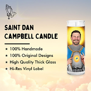 Coach Dan Campbell Candles - Funny Gift Saint Candle - Votive Glass Jar White Candle-Devotional Candles for Lions Lovers - Handmade Wax Candles - Unique Novelty Gift for Football Lovers