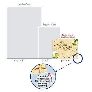 Beach Notes - 10 Assorted Thank You Cards with Envelopes (4 x 5.12 Inch) - Box of Gratitude Beach Theme Greeting Cards - Tropical Vacation, Ocean Notecard Stationery Set AM6113TYG-B1x10