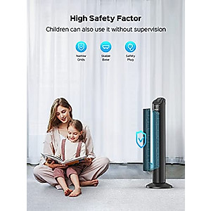 ZICOOLER 30" Tower Fan, Large Airflow 70° Oscillating Fan with Remote, 32dB Quiet Fan with 3 Modes, 7.5H Timer, 3 Speeds, Cooling Fan for Bedroom, Home, Office