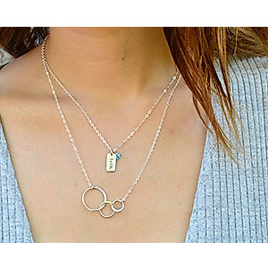 EFYTAL 30th Birthday Gifts for Her, Sterling Silver or Gold Plated 3 Circles Necklace, 30 Year Old Happy Birthday Gift for Women, 30th Best Friend Birthday Gifts for Women, 30th Birthday Decorations