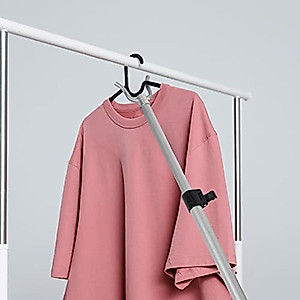Closet Pole with Hook Telescoping Long Reach Stick Aluminium Clothing Hanger Garment Pole for Closet Shelf Ceiling