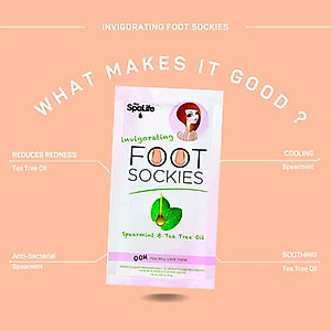 SpaLife Invigorating Spearmint & Tea Tree Oil Foot Sockies (8 Ct)