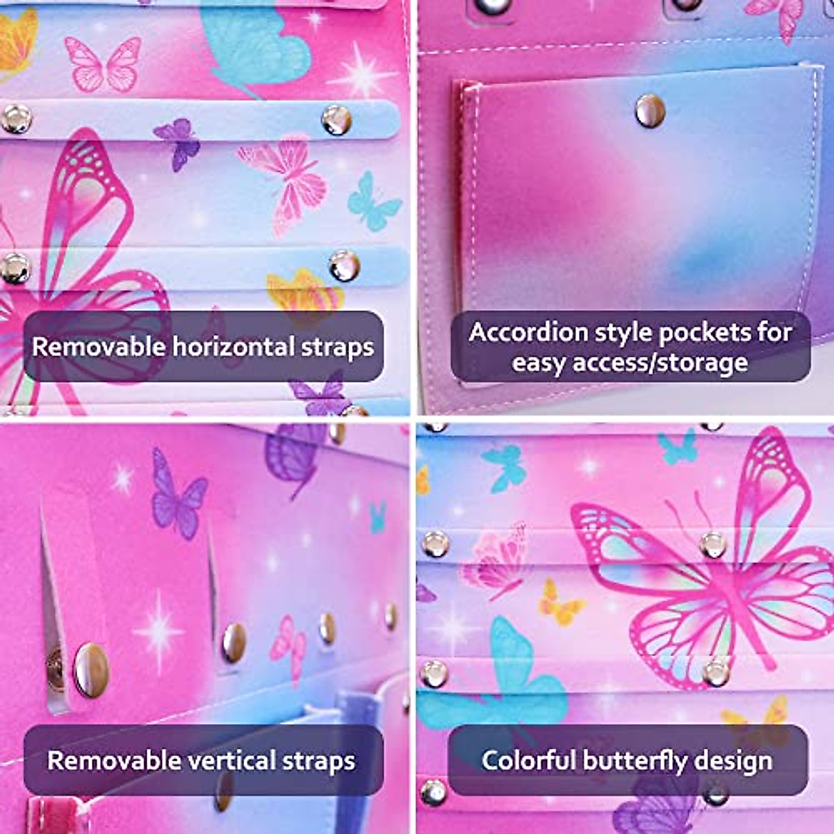 FROG SAC Bow and Headband Holder, Butterfly Hair Accessories Organizer for Girls, Hair Clip Accessory Organizers for Kids, Toddler Baby Wall Hanging Head Band Hairbow Bows Hangers for Closet Door