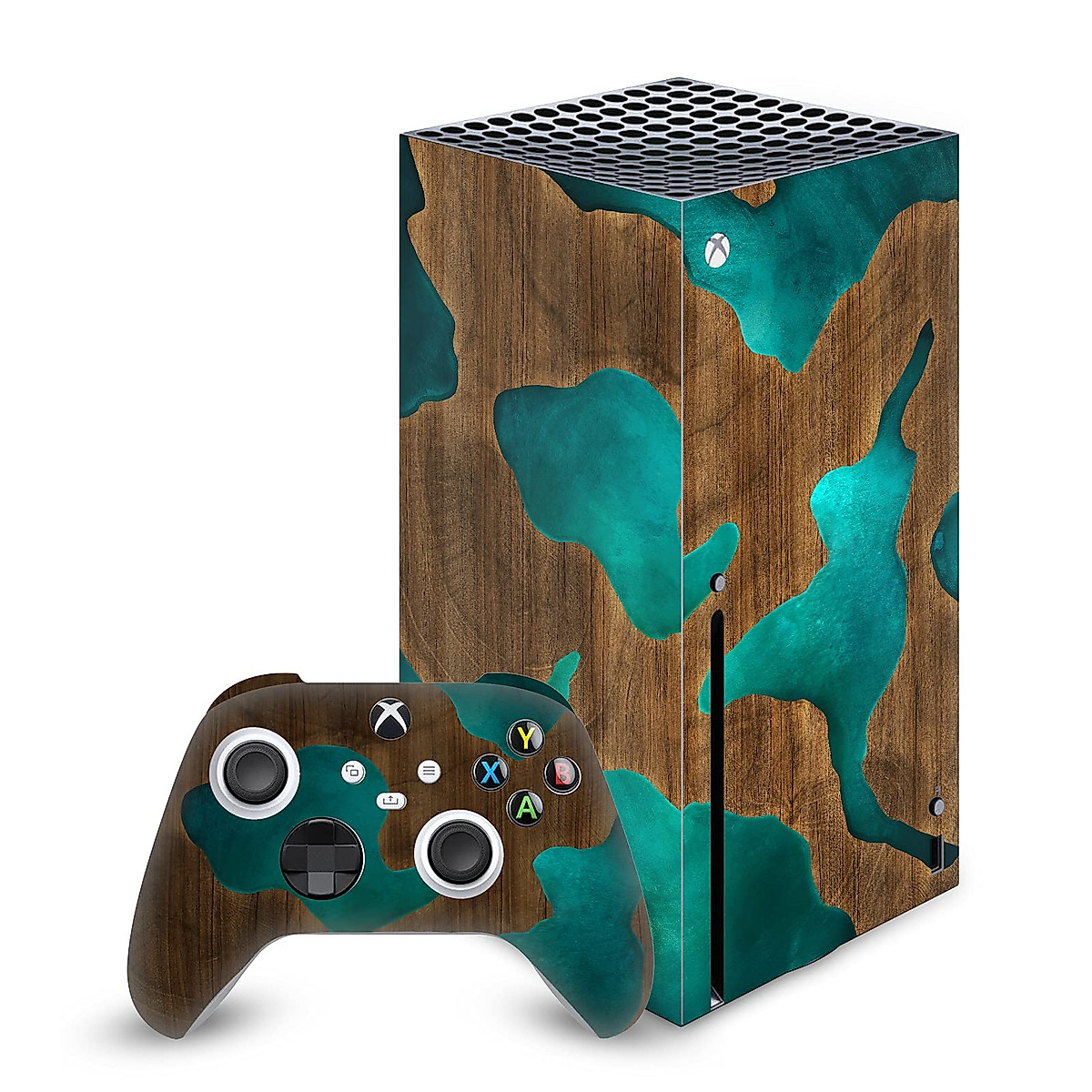 Head Case Designs Officially Licensed Alyn Spiller Aqua Art Mix Vinyl Sticker Gaming Skin Decal Cover Compatible With Xbox Series X Console and Controller Bundle