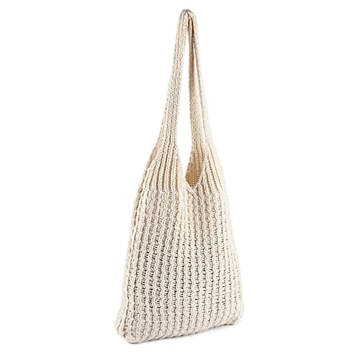 ENBEI Women's Shoulder Handbags Hand crocheted Bags large Shoulder Shopping Bag tote bag aesthetic cute tote bags (White)
