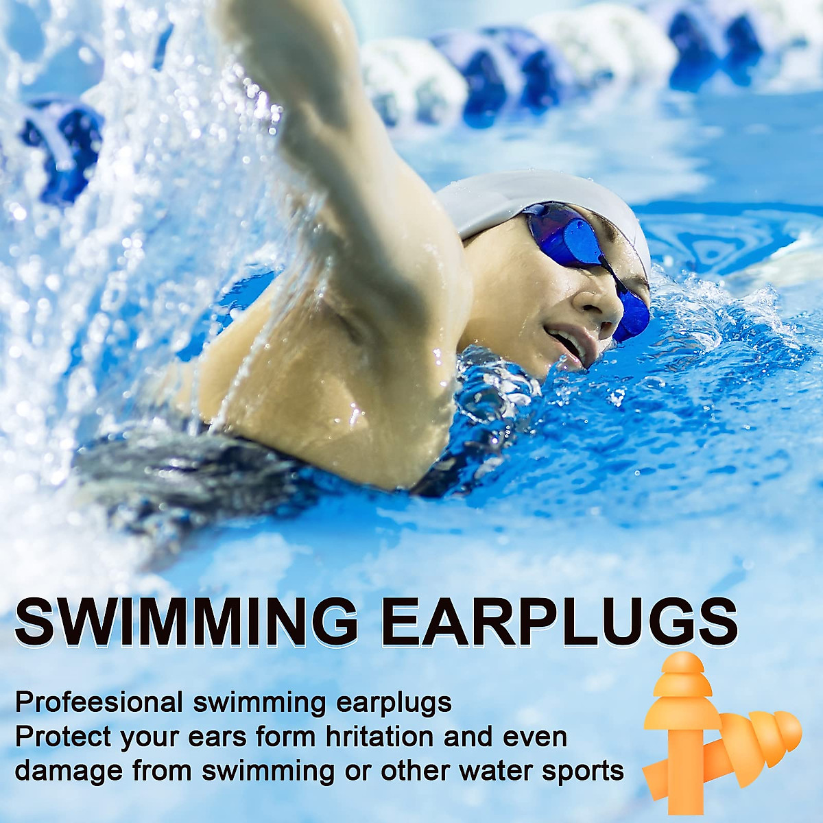 200 Pairs Ear Plugs Corded Silicone Earplugs Bulk Reusable Soft Earplugs with Cord Sleeping Hearing Protection Noise Cancelling Earplugs for Work Construction Shooting Sports, Yellow and Orange