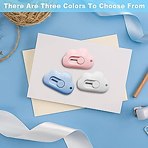 Mini Box Cutter,Right Or Left Handed Mini Cutter, Cloud Utility Knife Cat Paw Shape Keychain Box Opener, Retractable Portable Cutter Knife[blue]