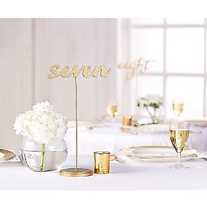 Fun Express Wood Cursive Table Numbers (Gold Set of 1-24) Wooden Calligraphy style for Wedding and Party Events