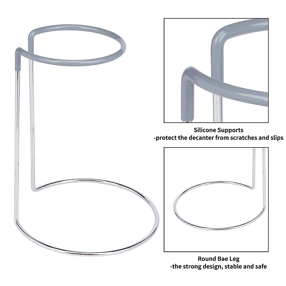 Wine Decanter Drying Stand with Rubber Coated Top to Prevent Scratches, Wine Decanter Drying Rack for Standard Large Wine Decanters, Decanter Cleaner Includes Cleaning Brush & Decanter Cleaning Beads