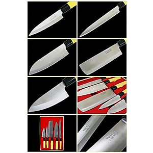 Japanese Kitchen Knife Set of 5 (Wooden Box Case) Mr. Takaaki Nakamura