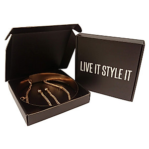 Live It Style It Womens Metal Waist Belt Mirror Wide Gold Silver Full Plate Waistband Chains, Gold, 3.5cm