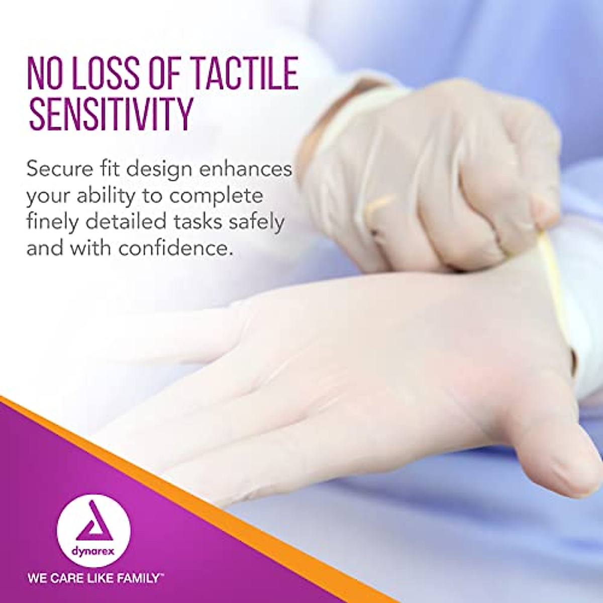 Dynarex Sterile Disposable Latex Surgical Gloves, Powder-Free and Sterile, Packaged in Pairs, Professional Medical and Healthcare Use, Veterinary Clinic, Bisque, Size 6.5, 1 Box of 50 Pairs of Gloves