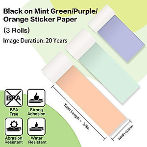 Phomemo M02 Pro Mini Printer- Bluetooth Thermal Photo Printer with 3 Rolls Colorful Sticker Paper, Compatible with iOS + Android for Plan Journal, Study Notes, Art Creation, Work, Gift