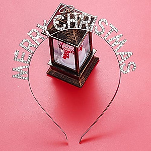 Hmxpls Merry Christmas Headband, Christmas Tiara for Women, Xmas Hair Accessories with Rhinestone for Girls