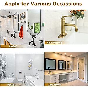 Hangoro Bathroom Faucet, Brush Gold Single Handle Faucets for Bathroom Sink, Solid Valve & Pop Up Drain, Touch On Bathroom Faucets for Vanity, Lavatory, Bathroom or Sink(L2301-BG)