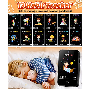Kids Smart Pretend Phone for Girls Boys Age 3-8 with Dual Camera 28 Games 2.8'' HD Touch Screen Music Player Video Audible Story Pedometer Alarm Clock Calculator Torch Toddler Learning Toys