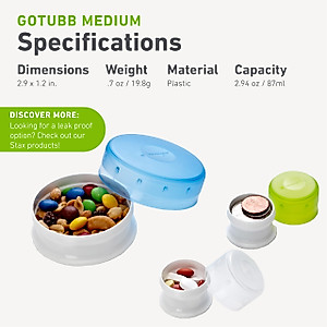 humangear GoTubb | Hard Container | Easy Open | Food-Safe Material, Clear/Green/Blue, Medium