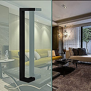 Klauer Barn Door Handle Gate Hardware Black Stainless Steel Double Curved Square Tube Glass Door Push-Pull Door Handle Wooden Door Barn Door Sliding 5 Lengths (Size : 425×400mm) (Size : 425x400mm)