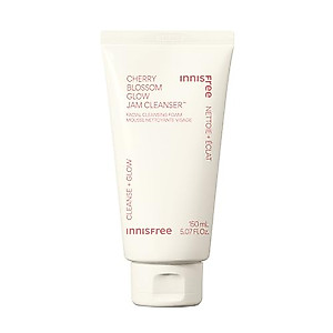 innisfree Cherry Blossom Glow Jam Cleanser, Sulfate Free, Korean Face Wash, Cleansing Foam for Glowing Glass Skin (Packaging May Vary)