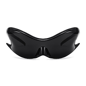 FEISEDY Futuristic Sunglasses, Fashion Alien Y2K Wrap Around for Women Men B4135