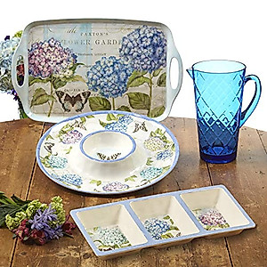 Cerified International Hydrangea Garden 2-Piece Melamine Platter, Set, Multicolored