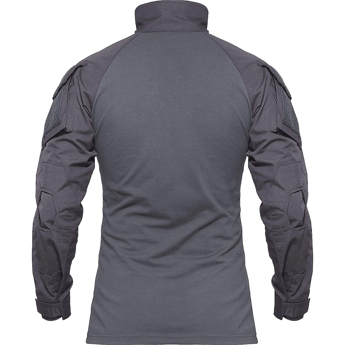 LiliChan Tactical Shirts for Men Long Sleeve Military Shirt Outdoor Shirt Tactical Combat Shirt with ZipperGrey, US L(fit chest:38"-41")