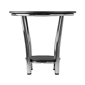 Winsome Wood Maya Occasional Table, Black/Metal, 23.82 inches, Modern