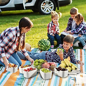 TUYSKE 4 Compartment Snack Box Container-Divided Serving Tray with Dishwasher Safe Inner Boxes for Fruit, Veggie